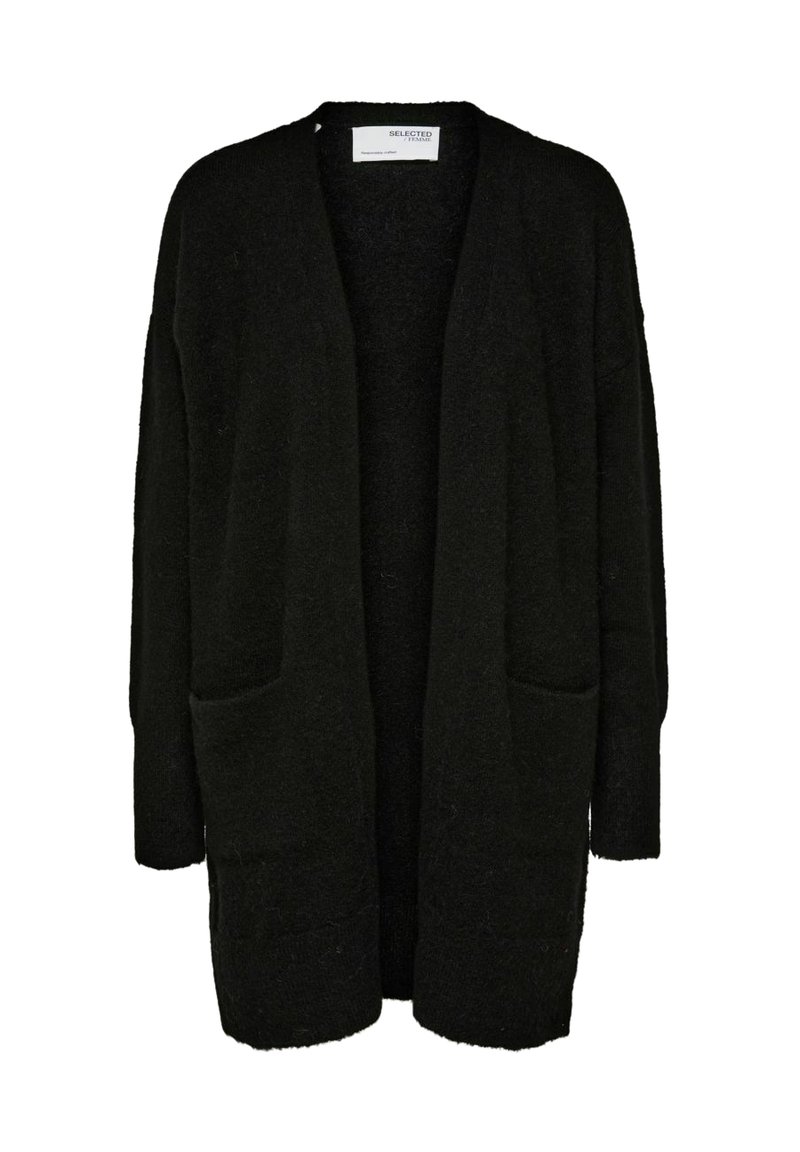 Selected Femme SLFLULU LONG CARDIGAN - Cardigan - black - Zalando.ie