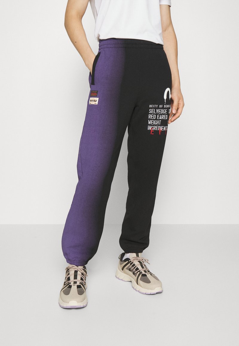 Evisu SEAGULL PRINT SLOGAN PRINT - Trainingsbroek - multi-purple/zwart ...