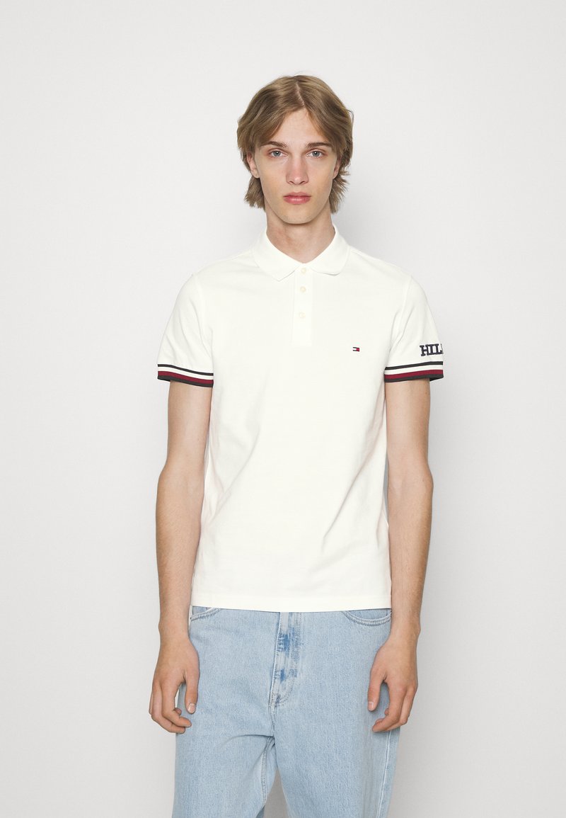 Tommy Hilfiger Monotype Cuff Slim Poloshirt White Weiß Zalando At