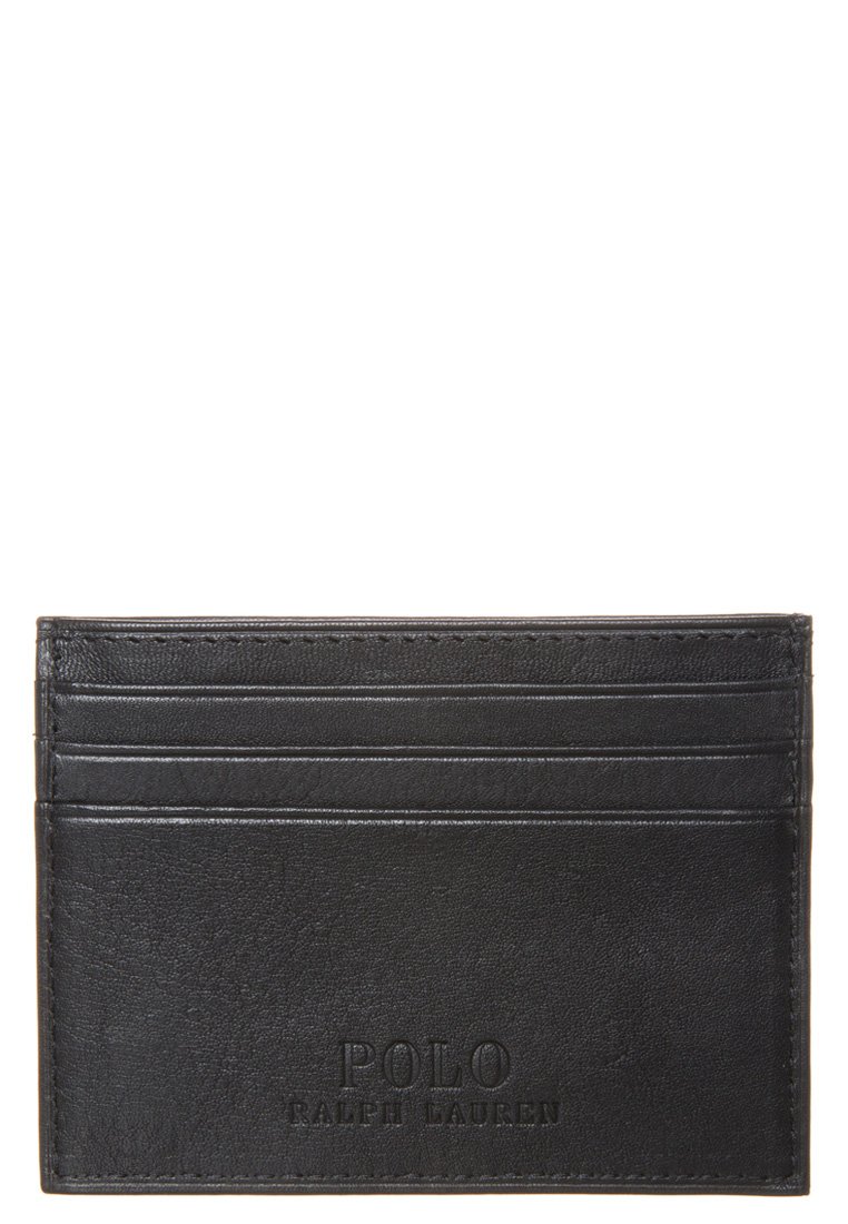 Polo Ralph Lauren PEBBLE LEATHER CARD CASE Business Card Holder Black ...