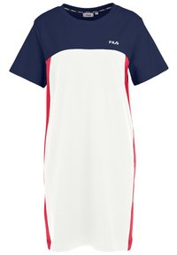 Fila BALIKESIR - Robe en jersey - bright white-medieval blue true red ...