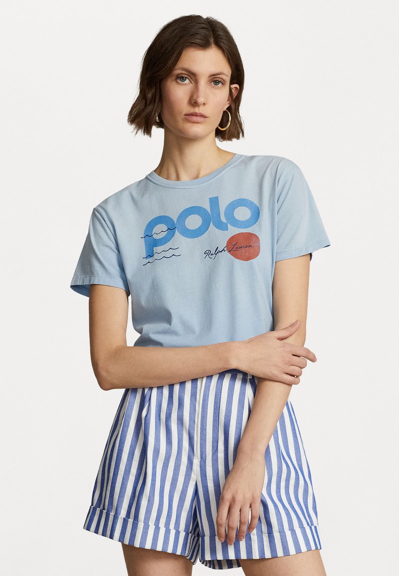 Polo Ralph Lauren WAVES SHORT SLEEVE - T-shirt imprimé - powder blue ...