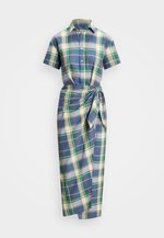 Polo Ralph Lauren SHORT SLEEVE DAY DRESS - Shirt dress - blue/yellow/blue - Zalando.co.uk