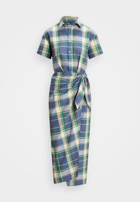 Polo Ralph Lauren SHORT SLEEVE DAY DRESS - Shirt dress - blue/yellow/blue - Zalando.ie