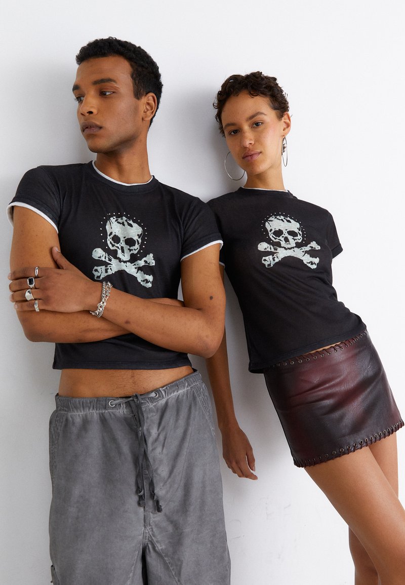 Jaded London Skull Tee Unisex T Shirt Print Black Schwarz Zalando At