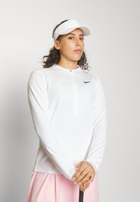 Nike Golf W NK DF UV CLB HZ TOP - Long sleeved top - white/black/white ...