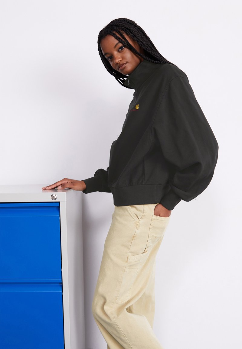 Carhartt WIP AMERICAN SCRIPT HIGH NECK - Sweatshirt - black/svart ...
