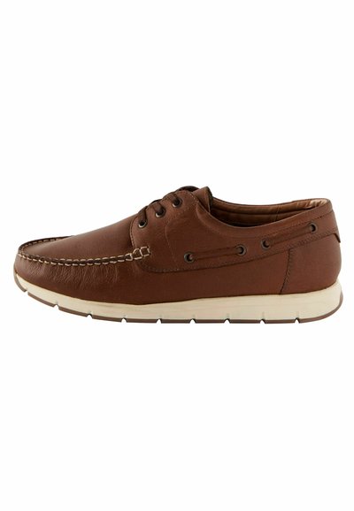 Next LEATHER BOAT SHOES - Bootsschuh - dark tan/braun - Zalando.ch