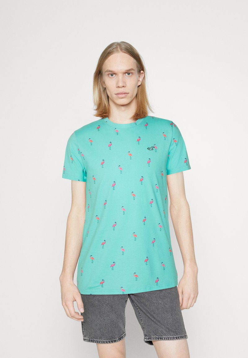 Hollister Co. CREW CONVERSATIONALS - T-Shirt print - blue/türkis ...