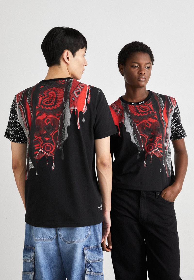 Carlo Colucci UNISEX - Print T-shirt - black - Zalando.ie