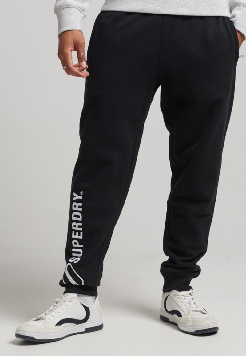 Superdry Applique Tracksuit Bottoms Black Uk