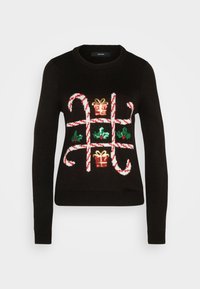 Vero Moda VMXMASGAME O NECK XMAS - Strickjacke - black/schwarz - Zalando.at
