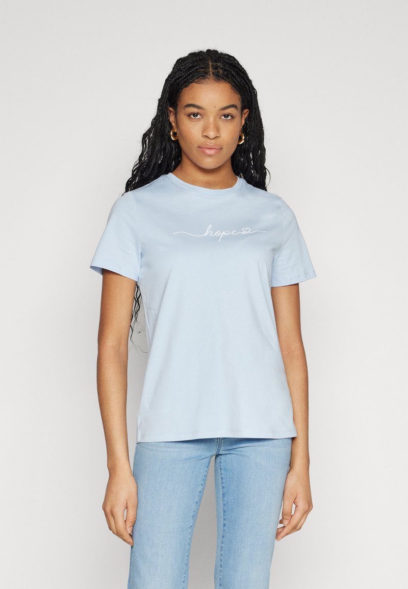 VILA VIPURE - T-Shirt print - kentucky blue print/bright white/hellblau - Zalando.de