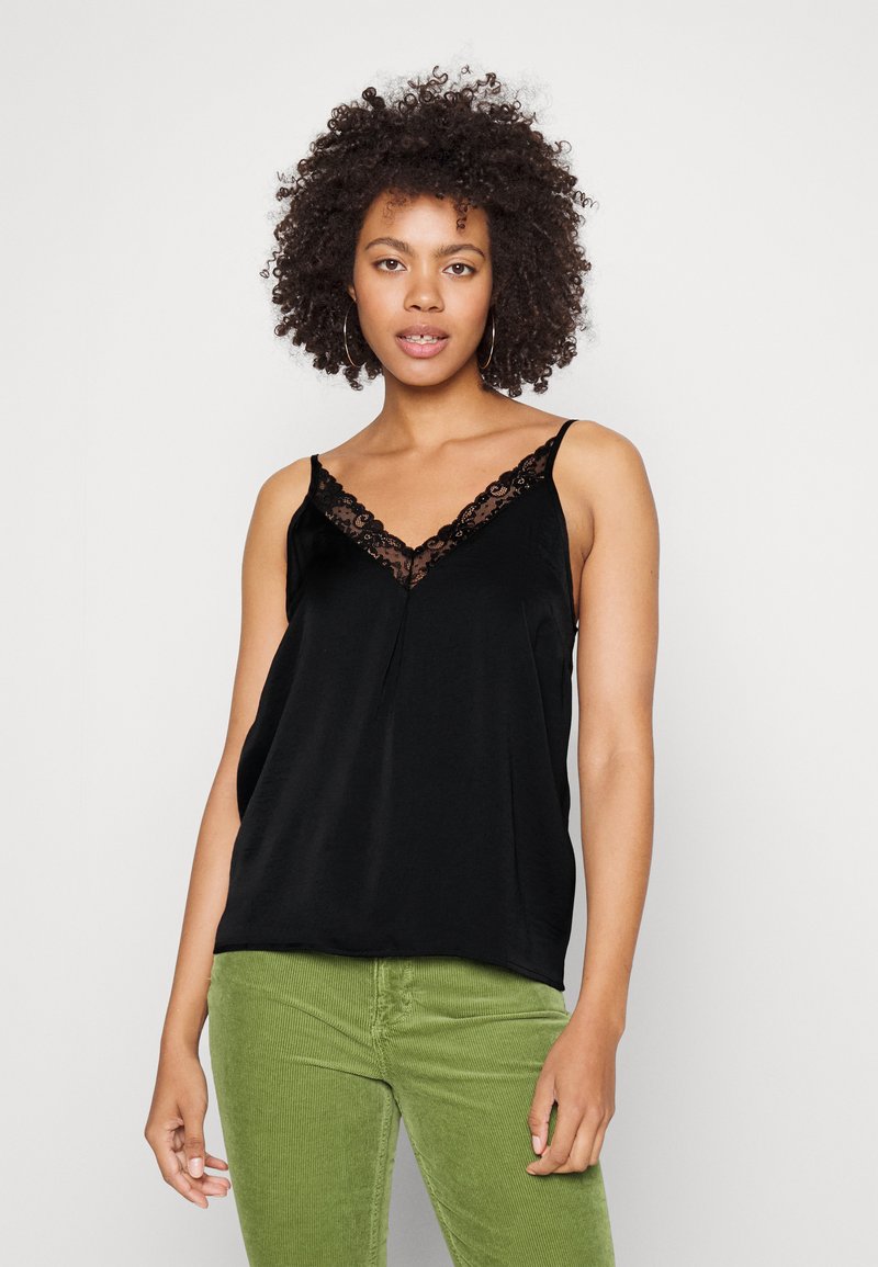 Vila Vicava V Neck Singlet Top Black Zwart Zalando Be