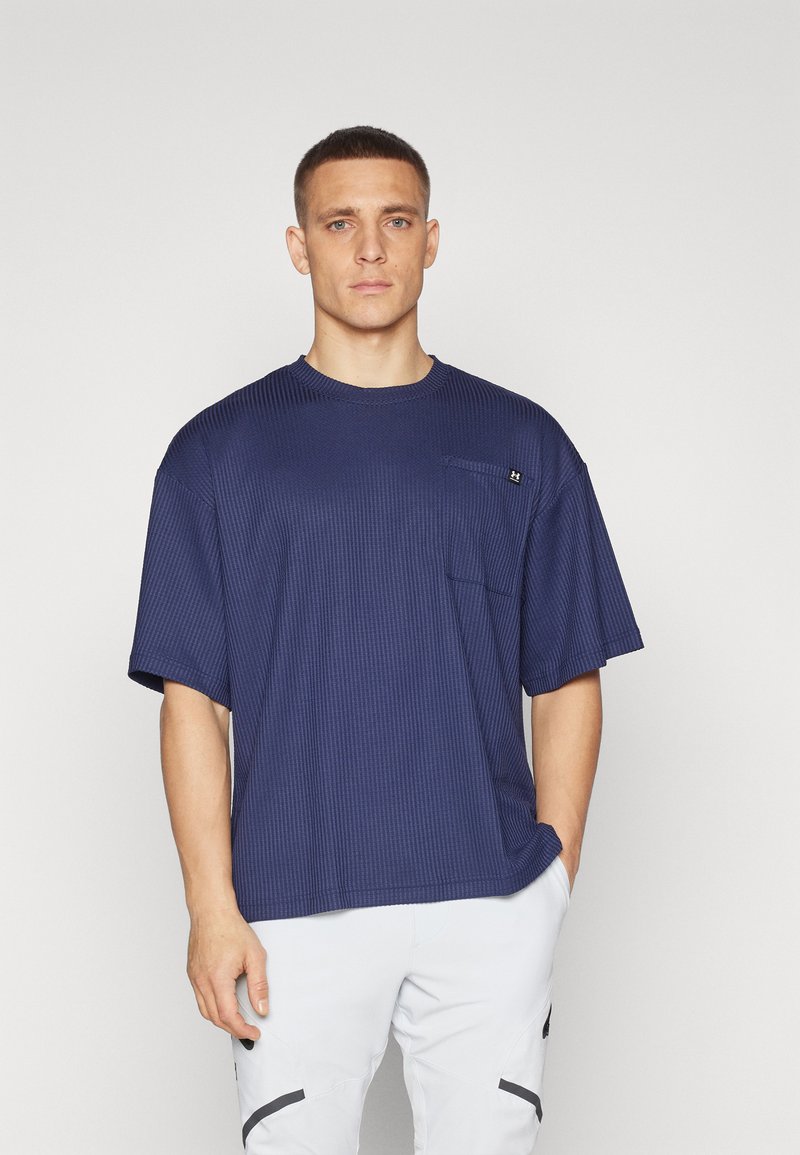 Under Armour RIVAL CREW - Basic T-shirt - midnight navy/white/dark blue - Zalando.ie