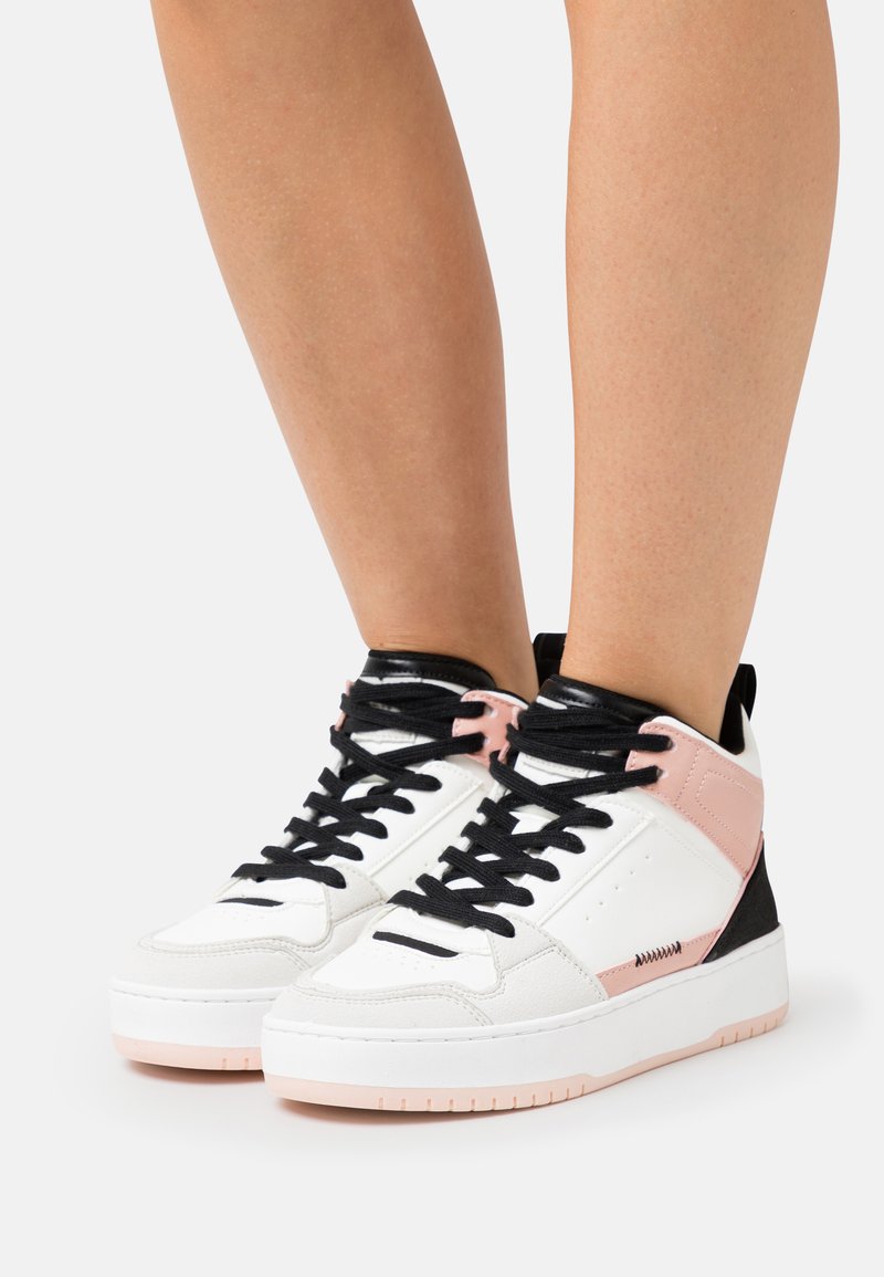 ONLY SHOES ONLSAPHIRE - High-top trainers - white/black/light pink ...