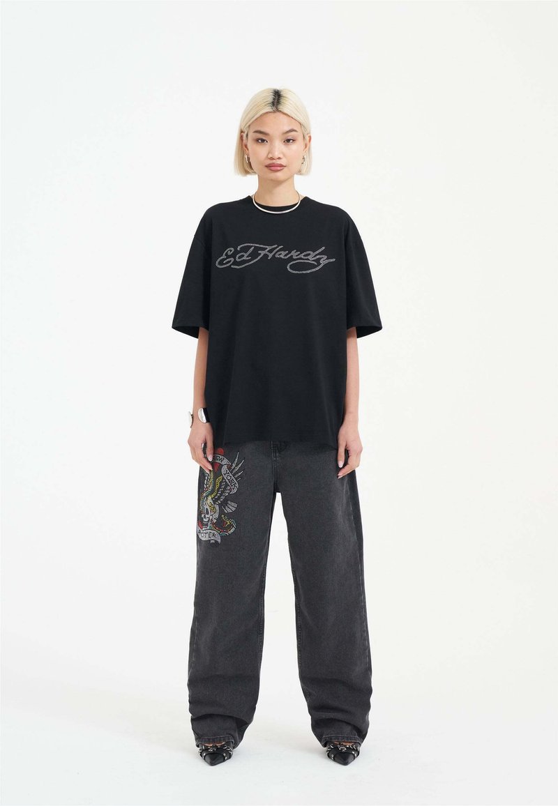 Ed Hardy NYC DIAMANTE - Jeans Relaxed Fit - black/schwarz - Zalando.at