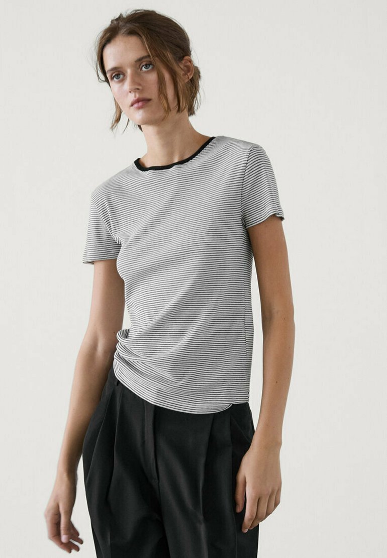 Massimo Dutti T-shirt z nadrukiem/czarny - Zalando.pl