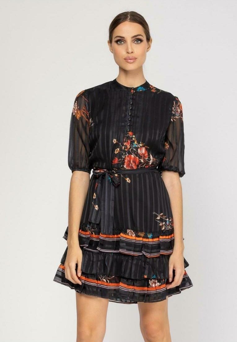 NIZA CON VOLANTES EN EL BAJO - Shirt dress - black - Zalando.ie