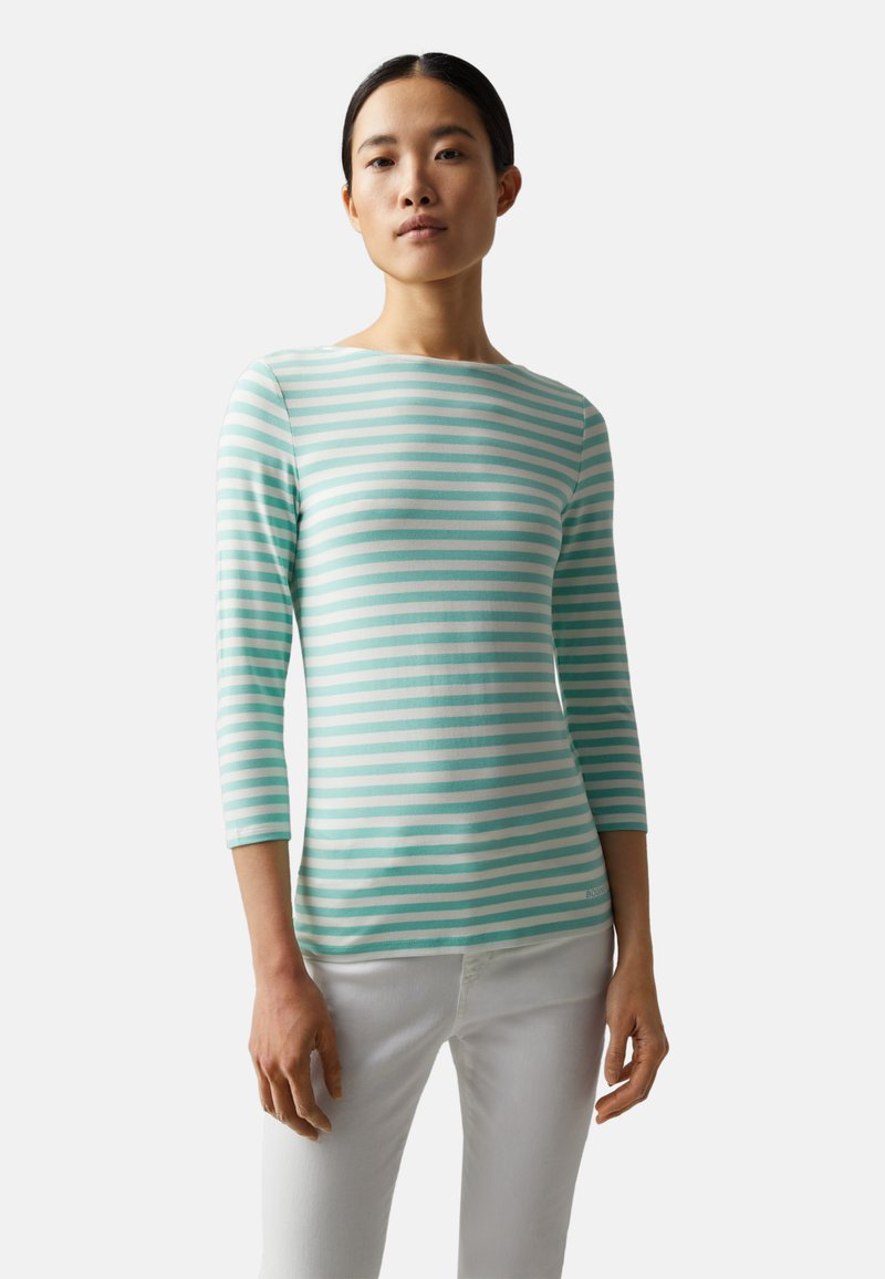 Bogner LOUNA - Long sleeved top - mint off-white/green - Zalando.de