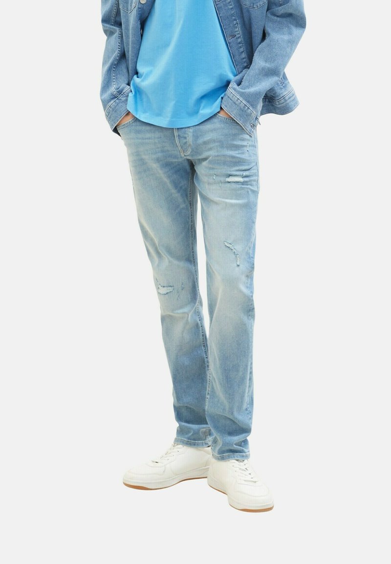 TOM TAILOR DENIM SLIM PIERS - Jeans Slim Fit - used bleached blue denim ...