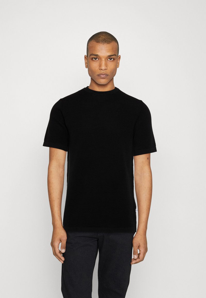 KnowledgeCotton Apparel CREW NECK TEE - T-Shirt basic - black jet/schwarz - Zalando.at