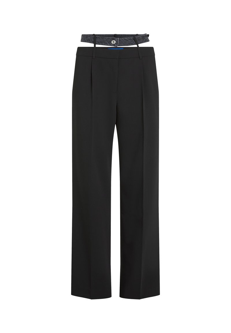 Karl Lagerfeld Jeans MIXED MATERIAL - Stoffhose - washed black/schwarz ...