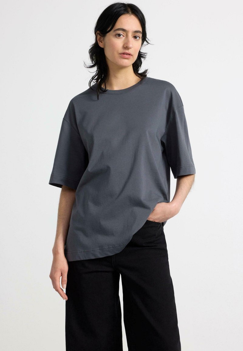 Lindex OVERSIZED - T-shirt basic/ciemnoszary - Zalando.pl