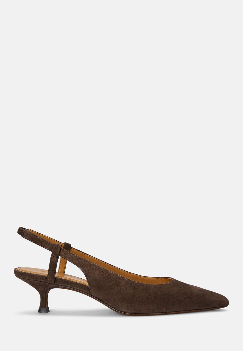 Polo Ralph Lauren GOAT SUEDE SLINGBACK HEEL - Classic heels - chocolate ...