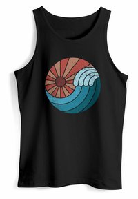 Neverless TANK- WAVE SONNE SOMMER RETRO VINTAGE PRINT - Top - schwarz ...