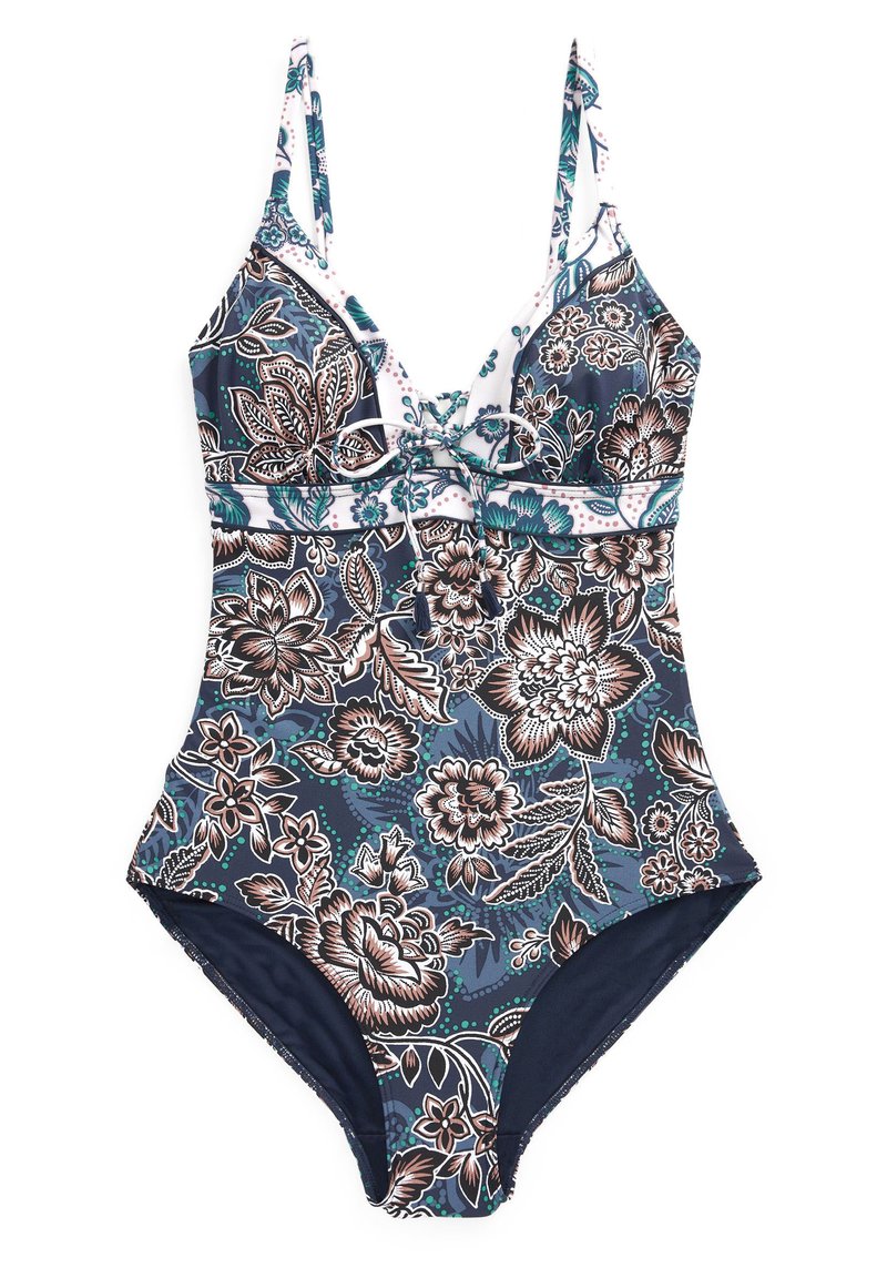 Next Lace Up Plunge Tummy Control Swimsuit Maudymosi Kostiumėlis