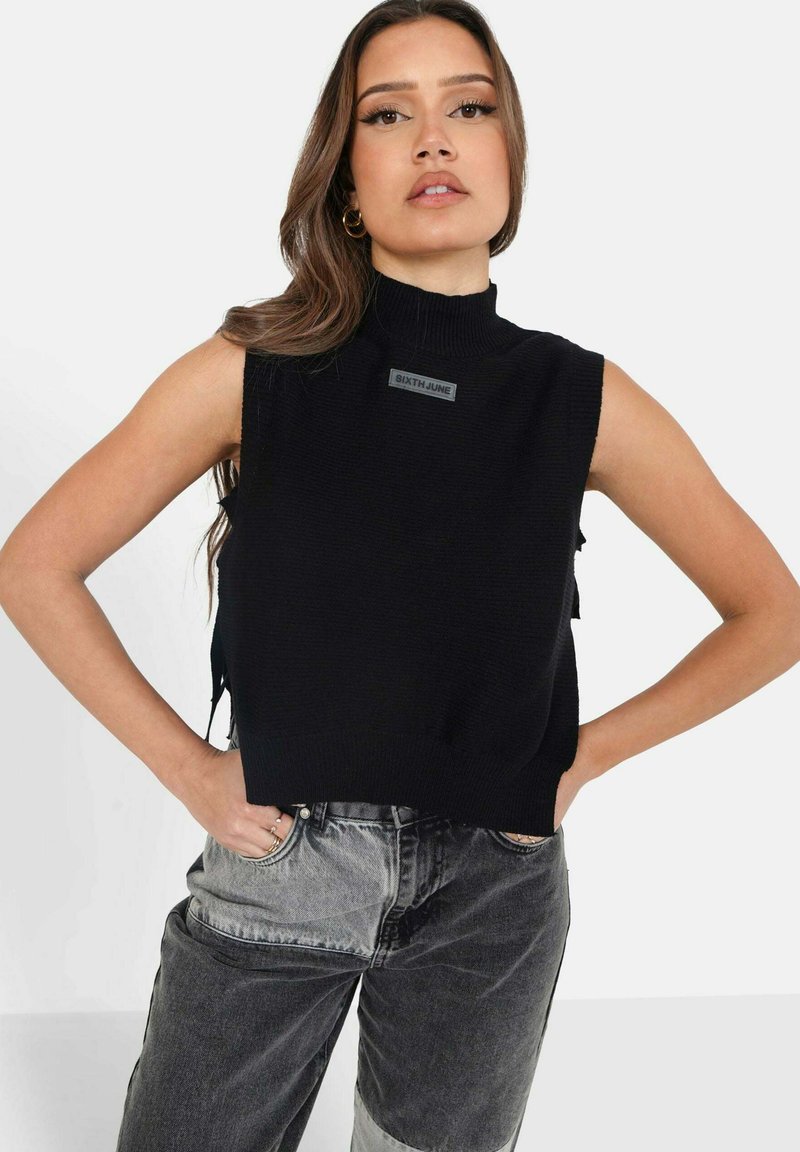 Sixth June CROP - Débardeur - black/noir chiné - ZALANDO.BE
