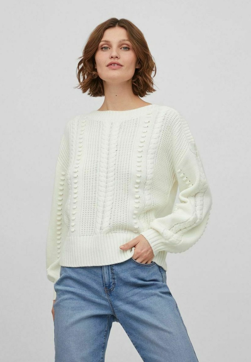VILA U-BOOT-AUSSCHNITT - Pullover - white alyssum/blanc - ZALANDO.FR