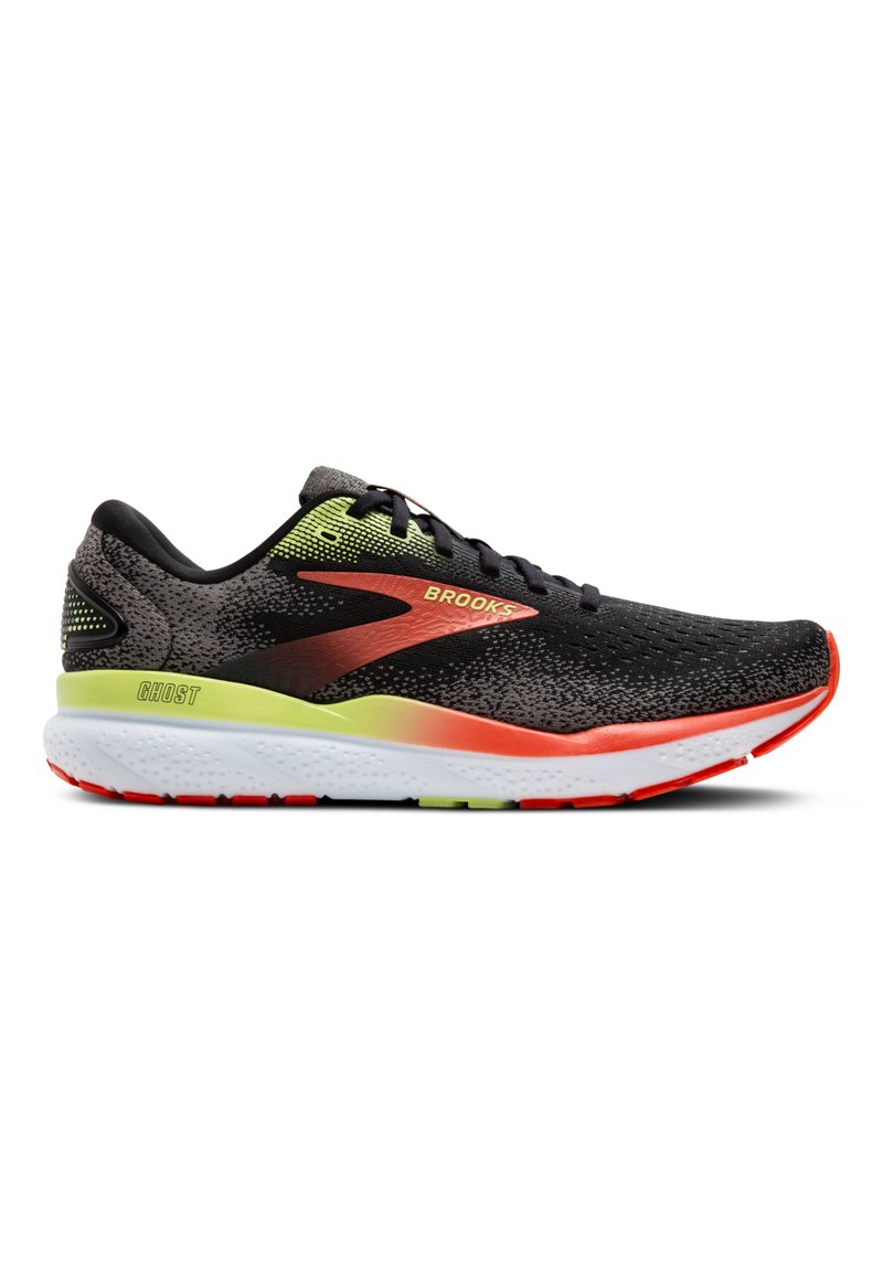 Brooks GHOST 16 - Neutral running shoes - black mandarin red green ...