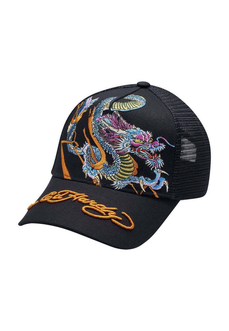 Ed Hardy VIBRANT DRAGON TWILL FRONT TRUCKER - Cap - black black/schwarz ...