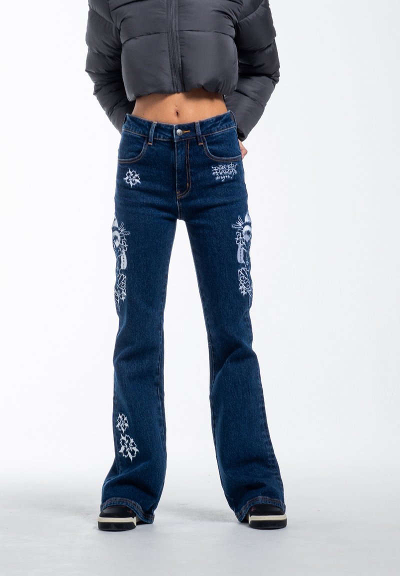 Ed Hardy GEISHA MIRROR - Bootcut jeans - indigo/blauw denim/bluedenim ...