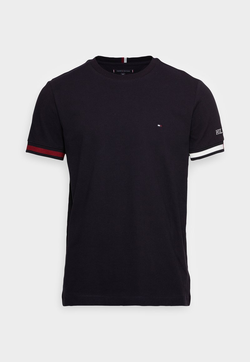 Tommy Hilfiger Flag Cuff Tee T Shirt Print Desert Sky Dunkelblau