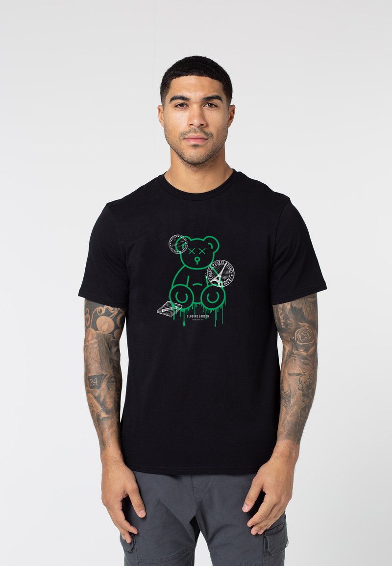 CLOSURE London BADGE TEDDY TEE - T-Shirt print - black/schwarz - Zalando.de