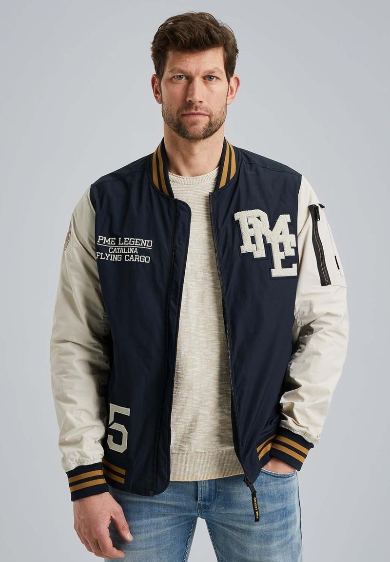 PME Legend RELIANT VARSITY - Bomber Jacket - salute/dark blue - Zalando