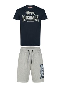 Lonsdale SET NORMALE PASSFORM MAIR - Verryttelyhousut - dark navy marl grey/tummansininen ...
