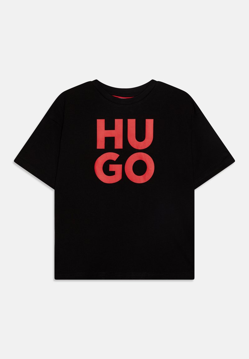 HUGO Kids SHORT SLEEVES TEE - T-shirt print - black/zwart - Zalando.be