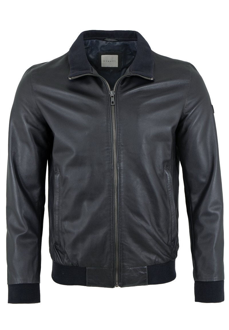 bugatti HELMUT - Leather jacket - navy/dark blue - Zalando