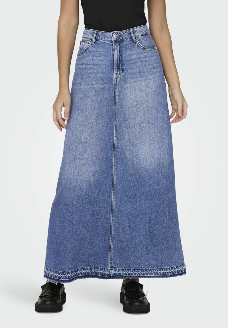 ONLY LANGER - A-snit nederdel - medium blue denim/bluedenim - Zalando.dk