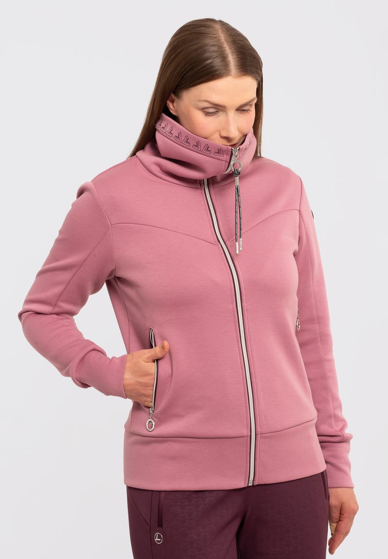Luhta ILVESLINNA - Sweater met rits - hellrot/donkerroze - Zalando.nl