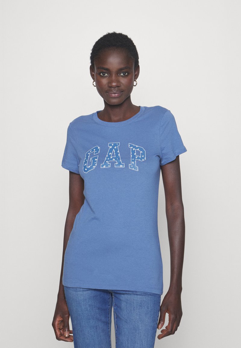 Gap Tall LOGO CLASSIC TEE - T-Shirt print - bainbridge blue flora/blau ...