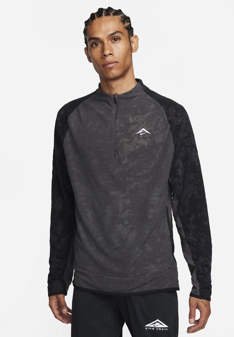 Nike Performance DRI-FIT RUNNING - Long sleeved top - anthracite black ...