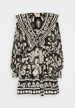 Farm Rio GRAPHIC FLORAL MINI DRESS - Blusenkleid - black/mehrfarbig ...