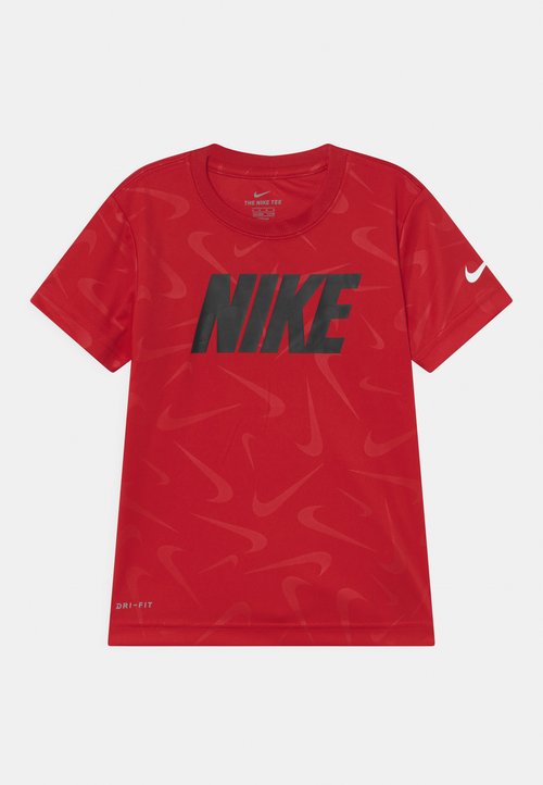Nike Sportswear TEE - T-Shirt print - obsidian/university red ...