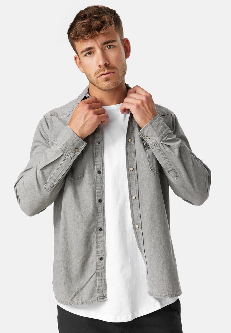 INDICODE JEANS MIKE - Overhemd - lt grey/lichtgrijs - Zalando.nl