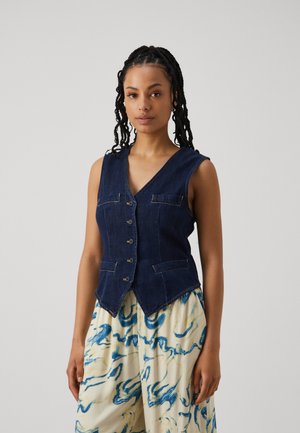 Levi's® BELLA CORSET - Väst - dark side scrape/mörkblå denim - Zalando.se